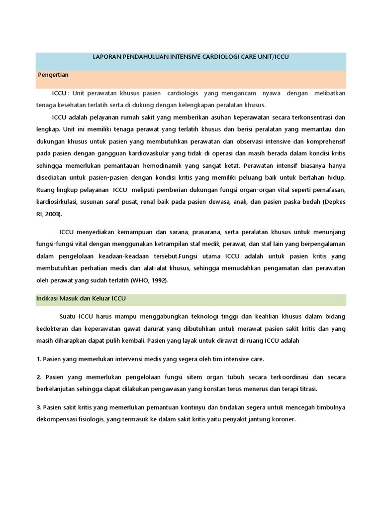 Pengertian ICCU | PDF