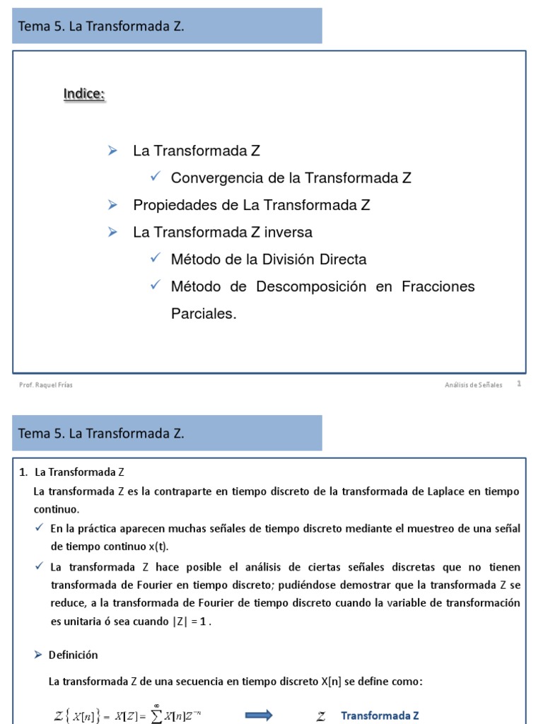 Transformada Z e Inversa | PDF | Álgebra | Matemáticas Aplicadas