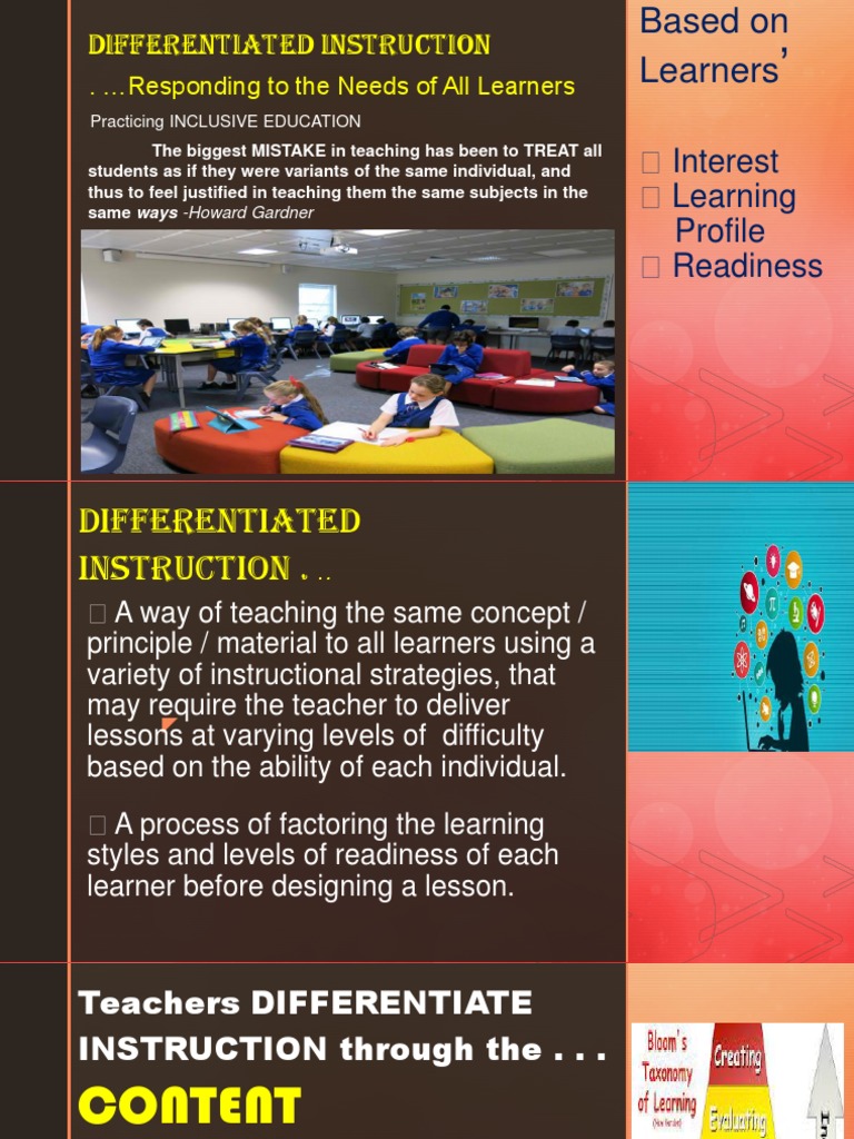 Differentiated Instruction: Interest Learning Profile Readiness | PDF ...