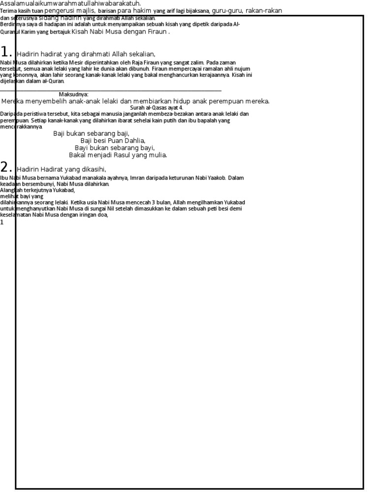 Teks Nabi Musa 1 | PDF