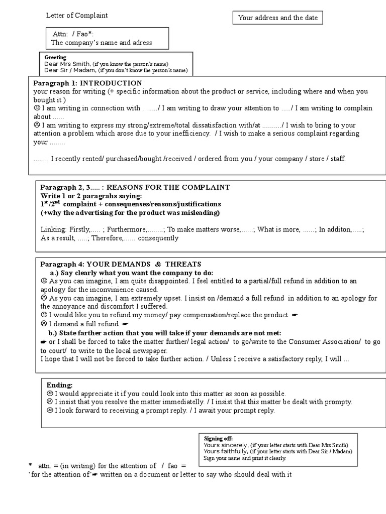 Writing Effective Complaint Letters | PDF | Government