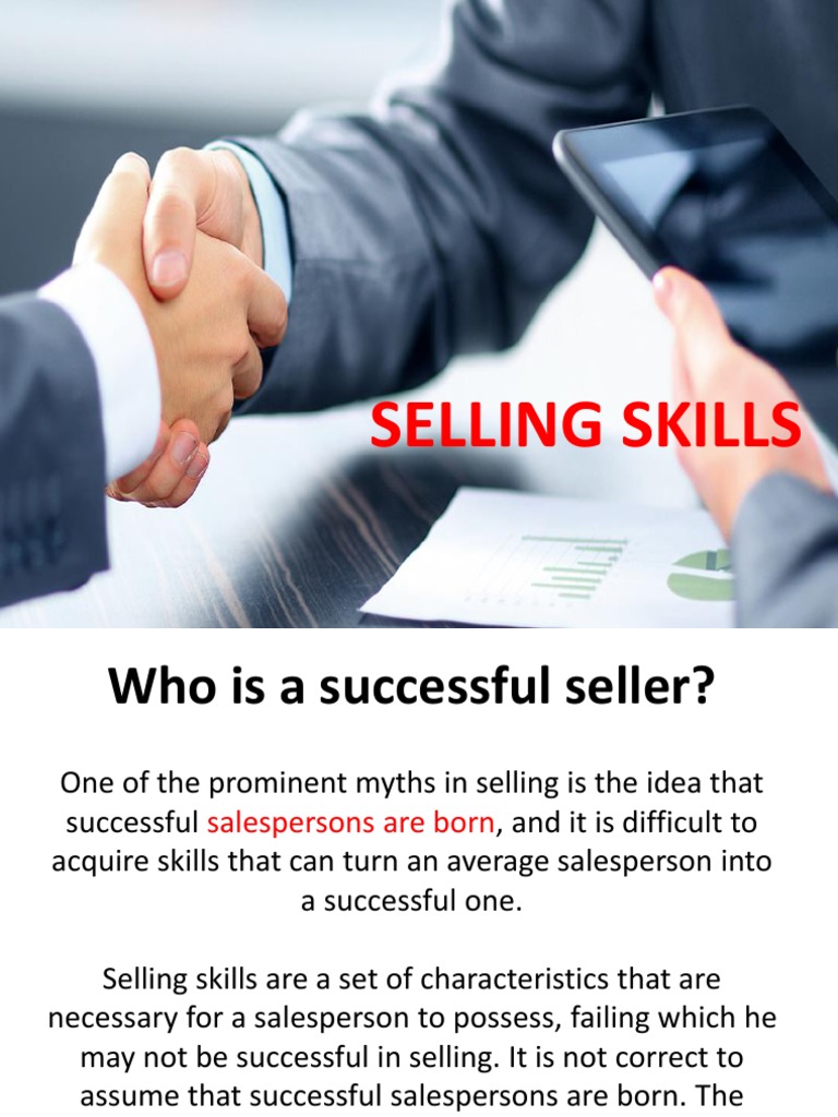 Selling Skills | PDF | Negotiation | Communication
