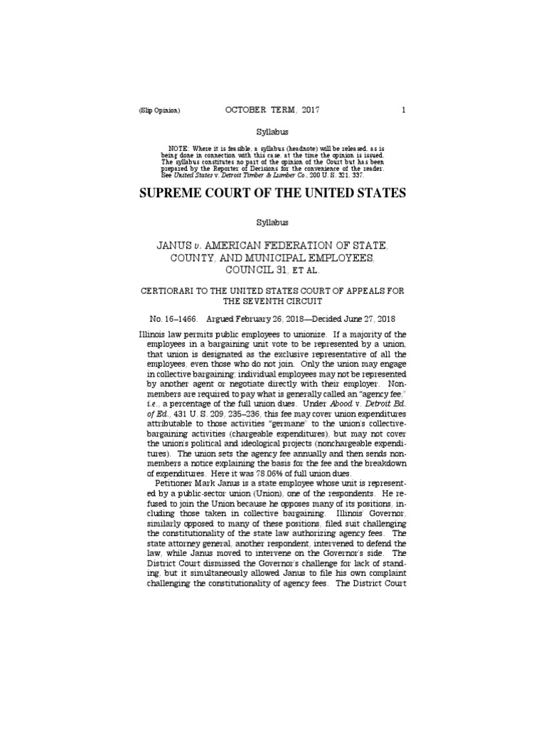 Janus v. AFSCME | PDF | First Amendment To The United States ...