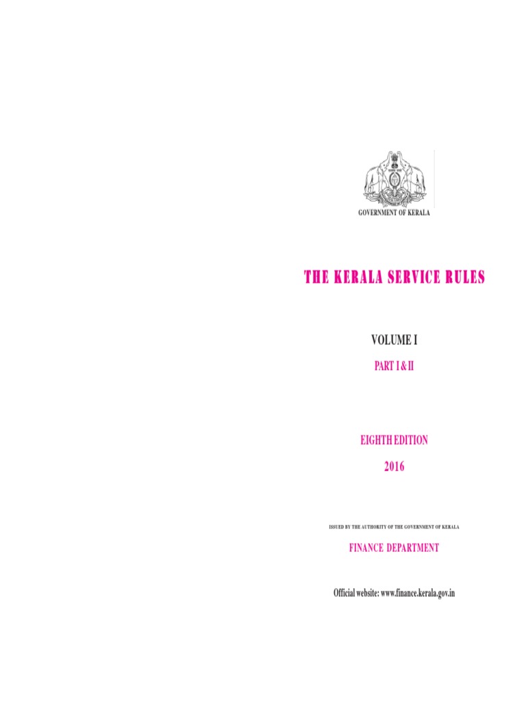 Kerala Service Rules Full - Uploaded by T James Joseph Adhikarathil ...