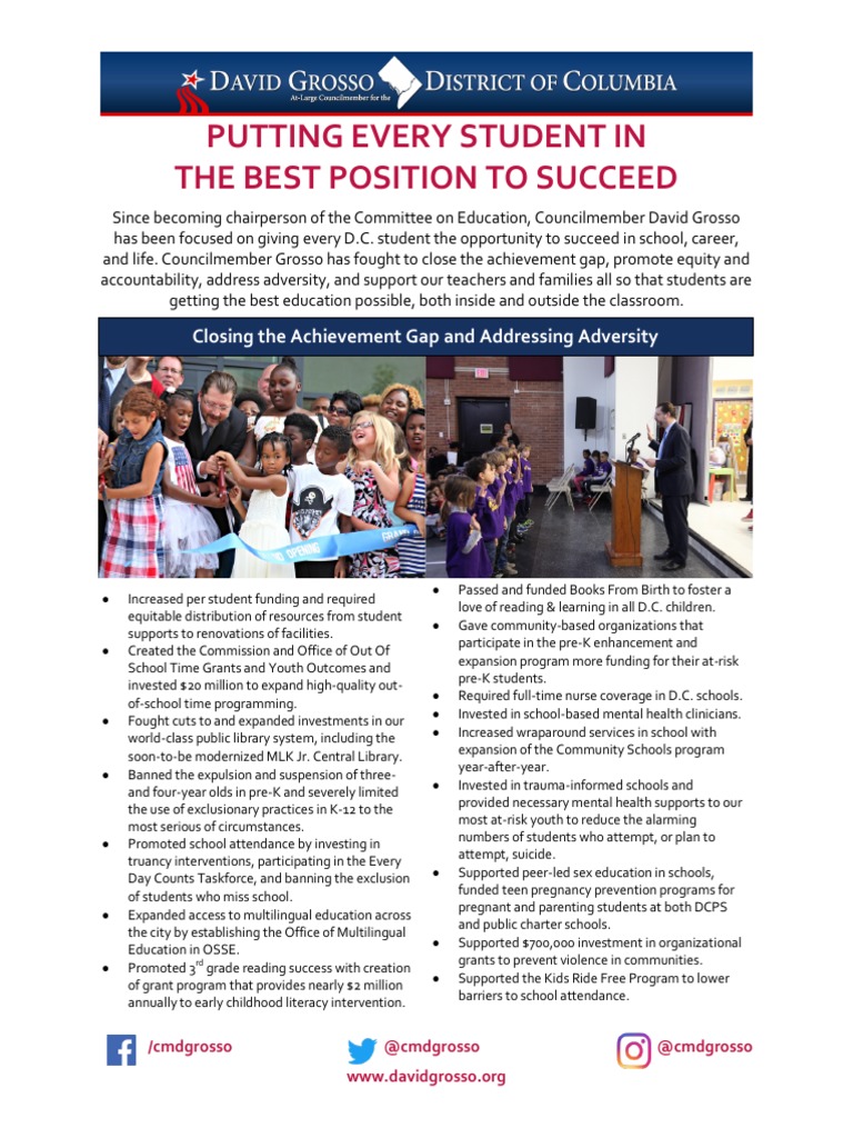 David Grosso: Advancing D.C. Education | PDF | Teachers | Public Sphere