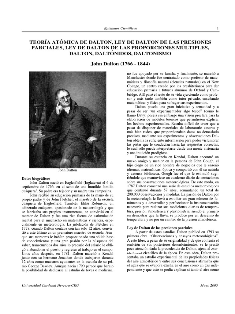 John Dalton PDF | PDF | Gases | Química
