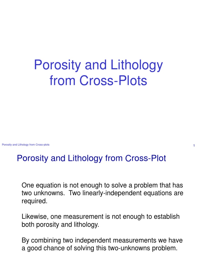 Porosity and Lithology via Cross-Plots | PDF | Porosity | Sandstone