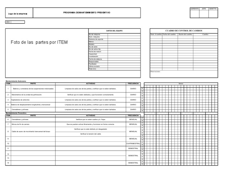FORMATO TPM Solo | PDF