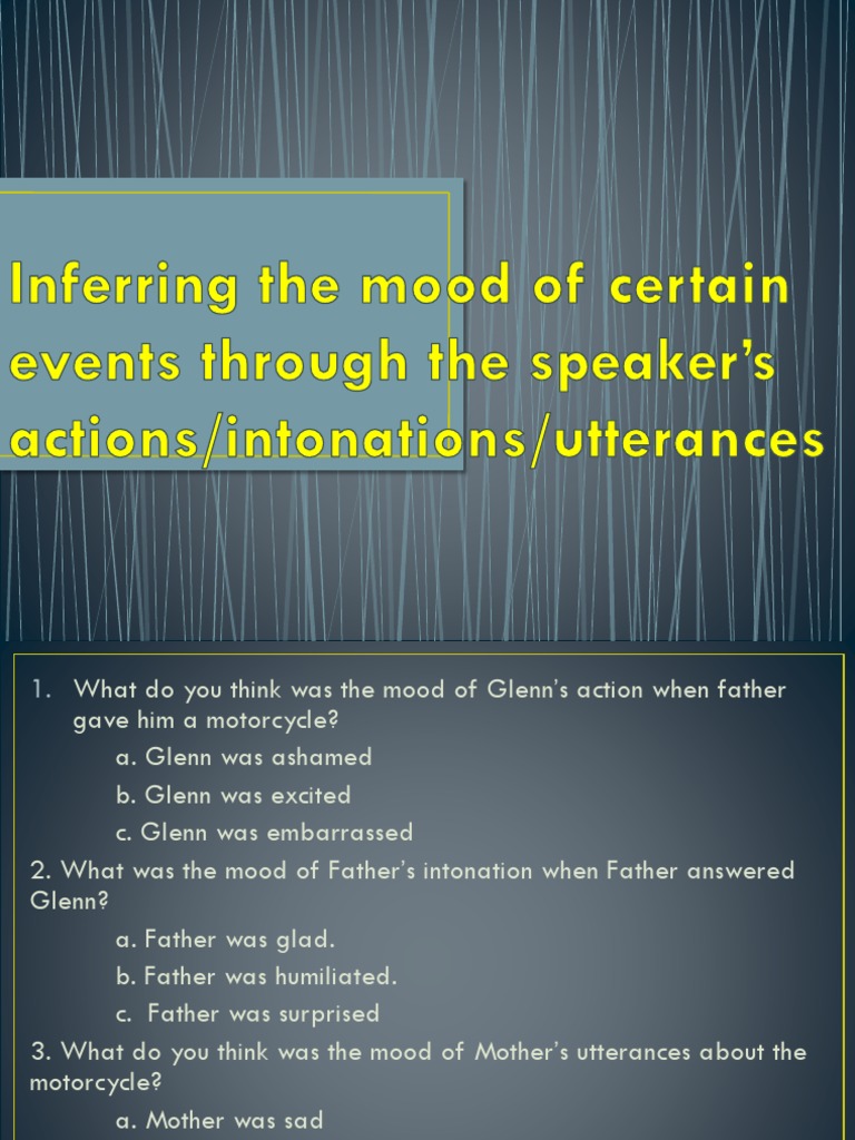Inferring Mood from Actions and Utterances | PDF
