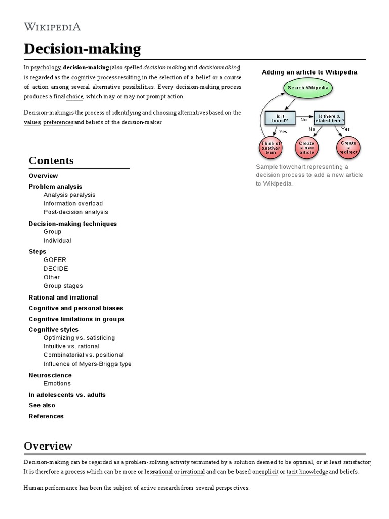 Decision Making | PDF | Decision Making | Neuroscience