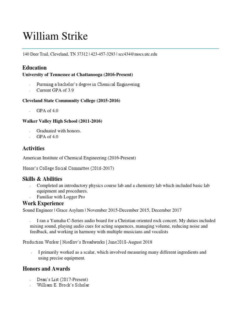 Resume 2018 | PDF