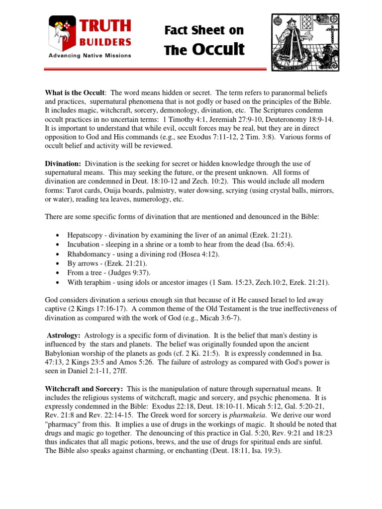The Occult Fact Sheet | PDF | Magic (Paranormal) | Witchcraft