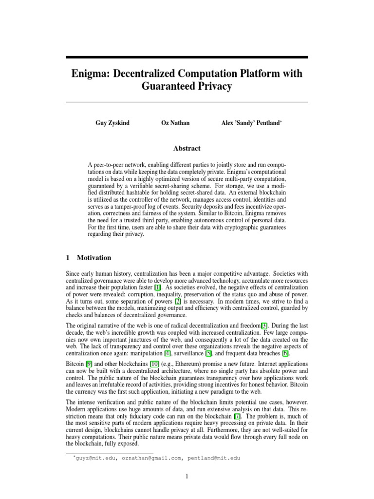 Enigma Eng Whitepaper | PDF | Authentication | Computer Network