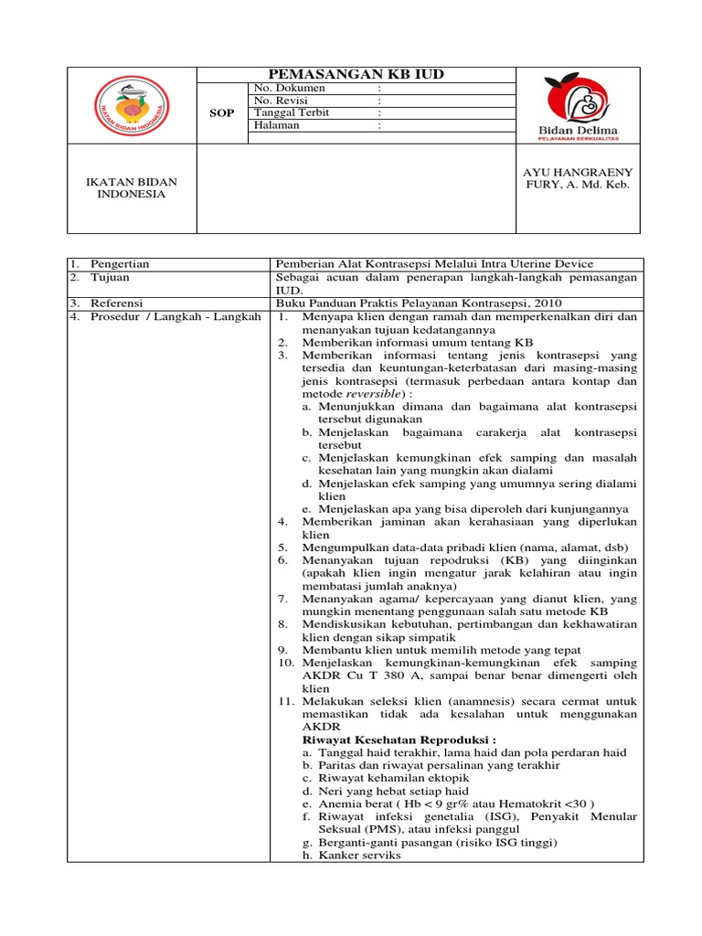 Pemasangan KB IUD | PDF