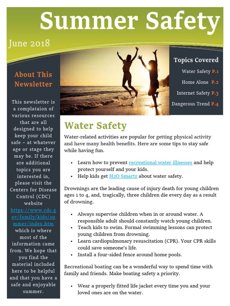 Summer Safety Tips for Kids | PDF | Electronic Cigarette | Adolescence