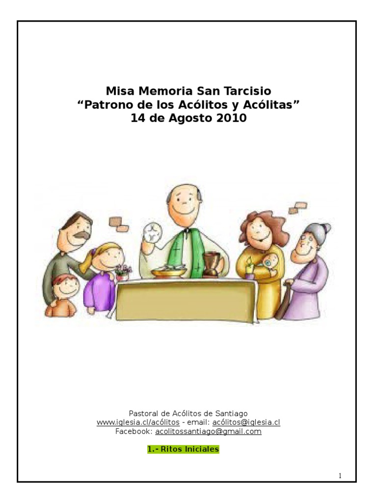 Descargable Guion Eucaristia San Tarcisio | PDF | eucaristía | Misa ...