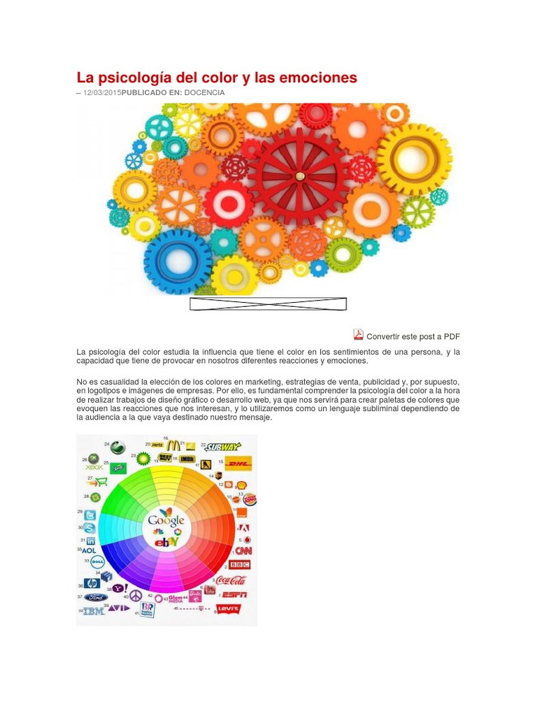 La Psicología Del Color y Las Emociones | PDF | Color | Las emociones
