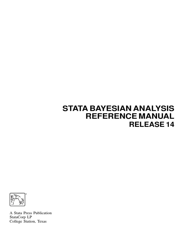 Stata Bayesian Analysis Reference Manual: Release 14 | PDF | Bayesian Inference | Statistical ...