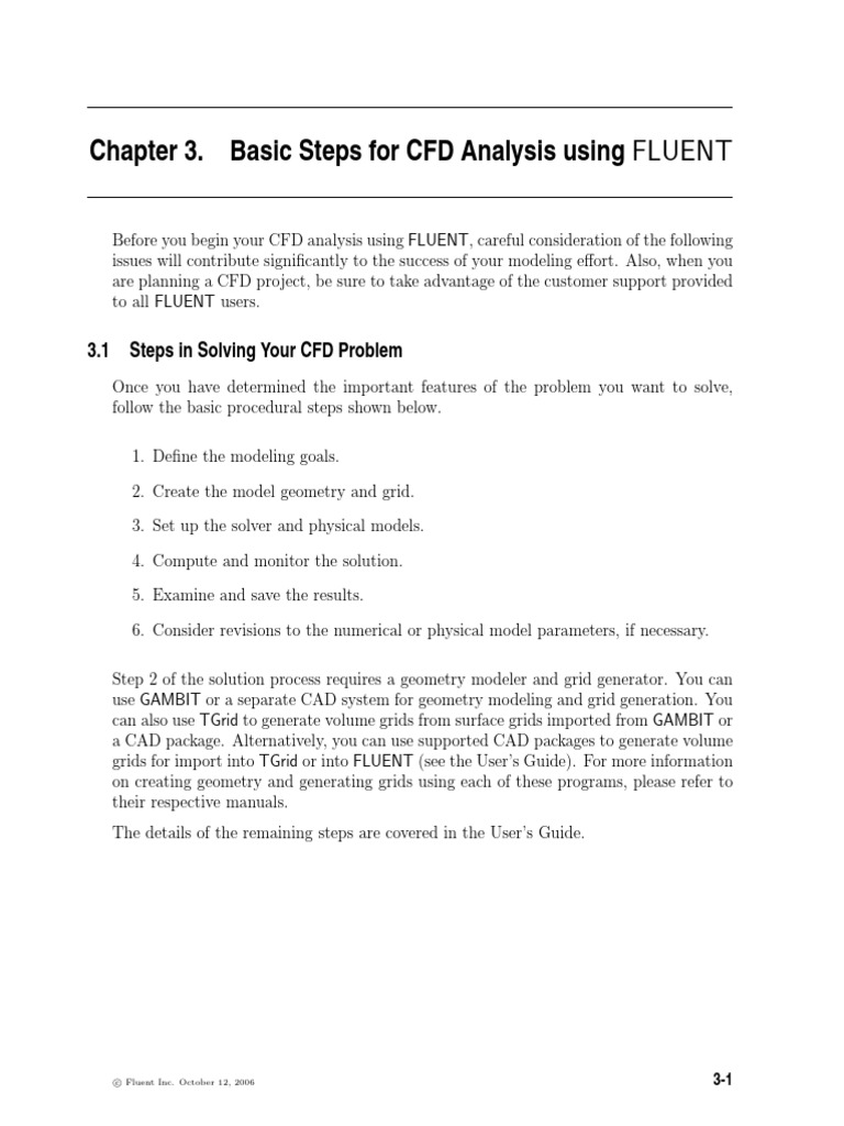 Basic Steps For CFD Analysis Using FLUENT | PDF | Computational Fluid ...