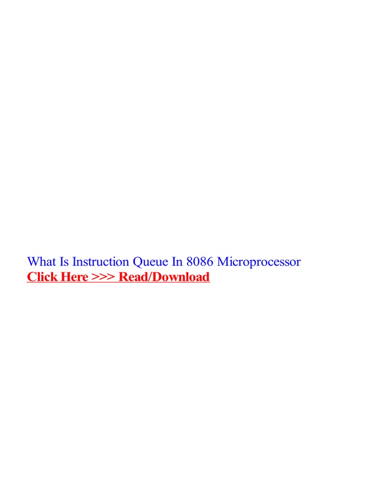 What Is Instruction Queue in 8086 Microprocessor | PDF | Central ...