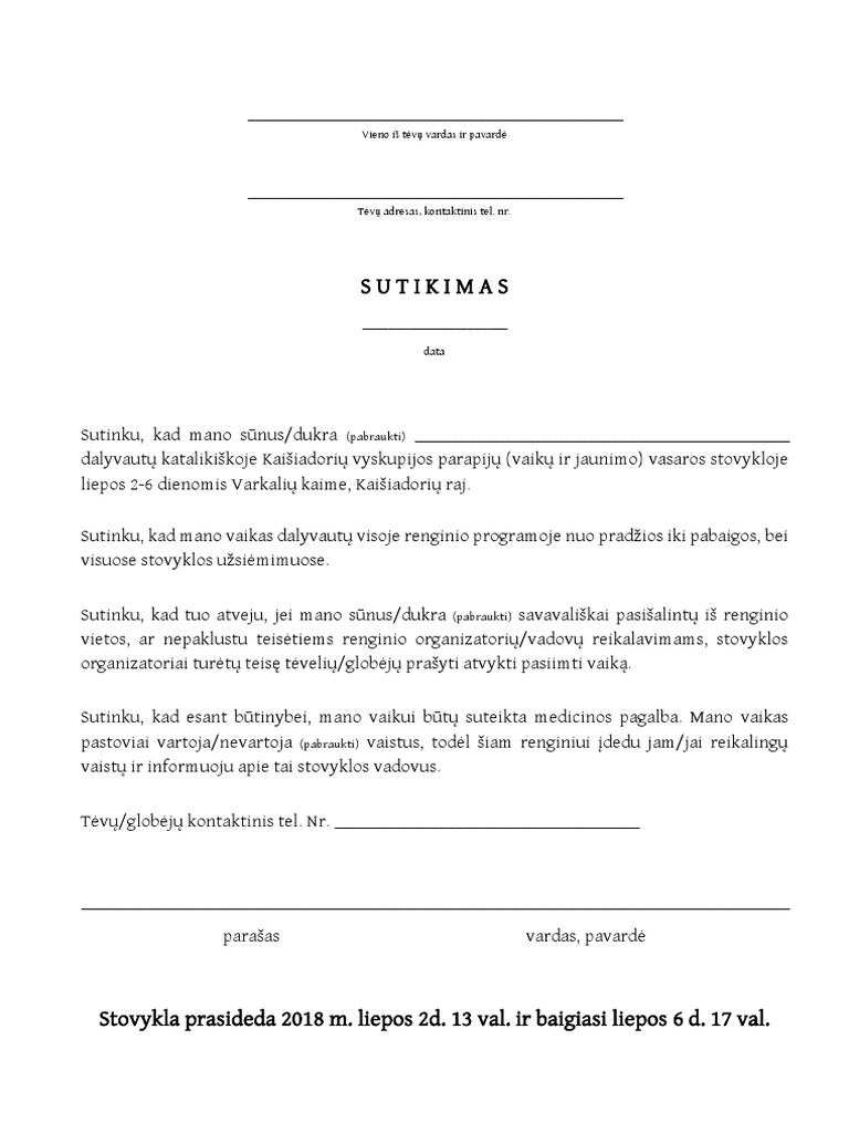 Tevu Sutikimas | PDF