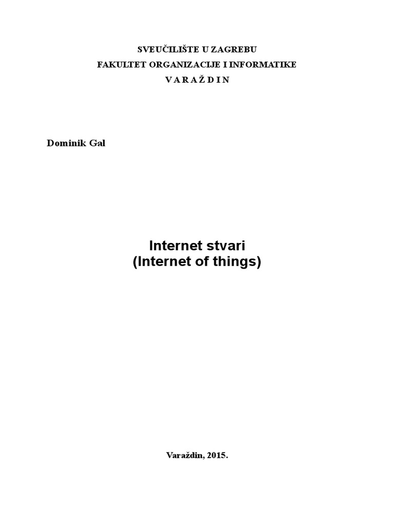 Dominik Gal Internet Stvari | PDF