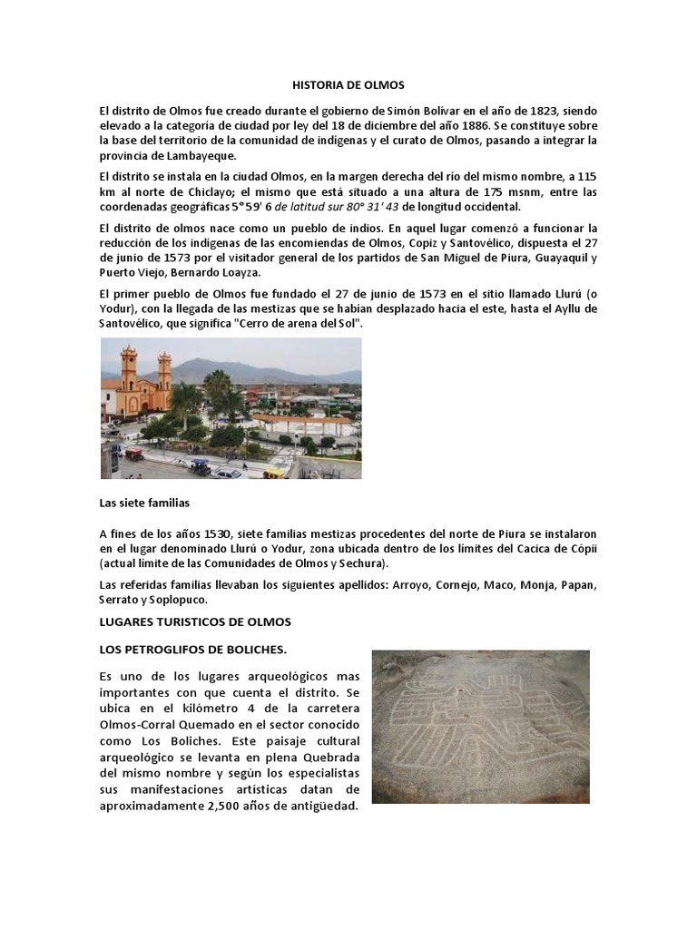 Historia de Olmos | PDF | America latina