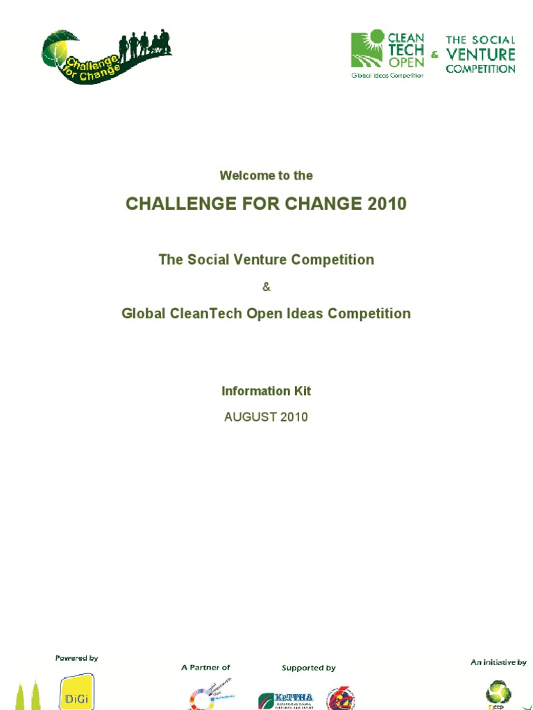 Challenge For Change 2010: The Social Venture Competition | PDF | Clean ...