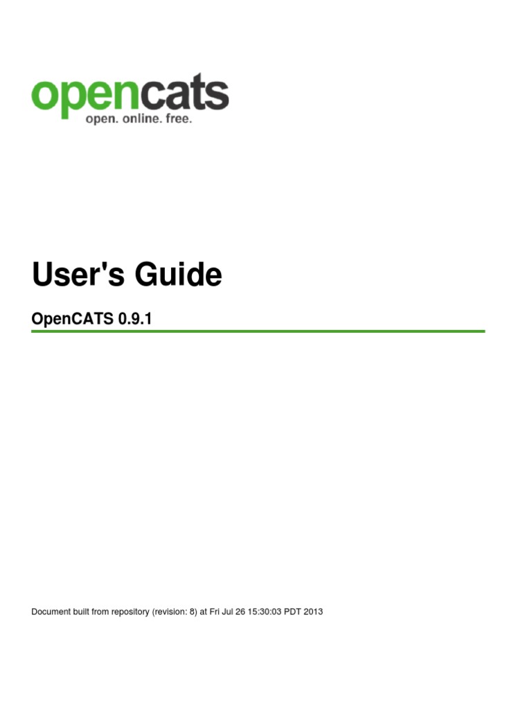 Opencats Userguide | PDF | Recruitment | Résumé