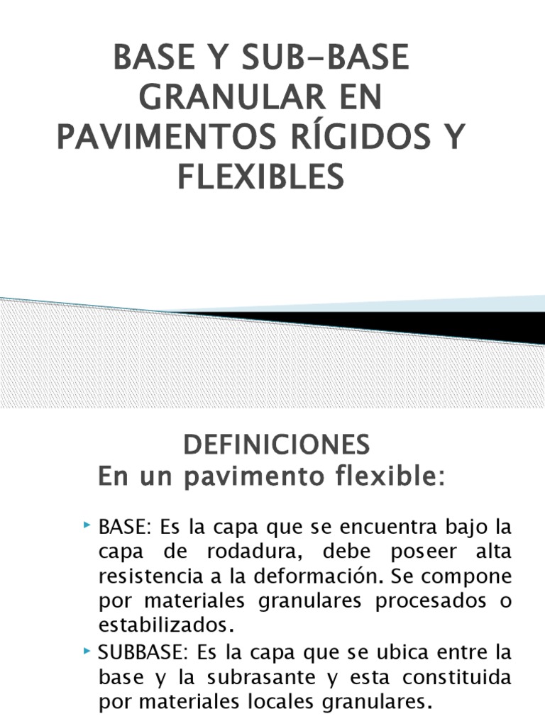 Base y Sub-Base Granular | PDF | Plasticidad (Física) | Cemento