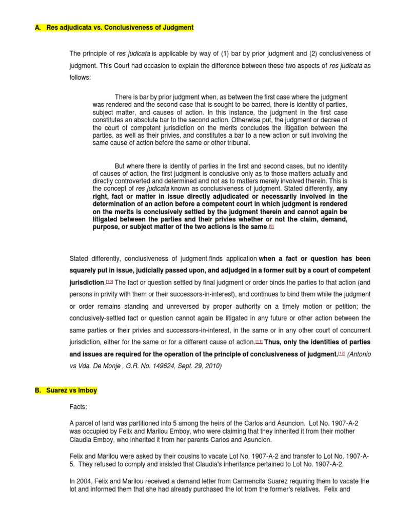 Assignment | PDF | Res Judicata | Civil Law (Common Law)