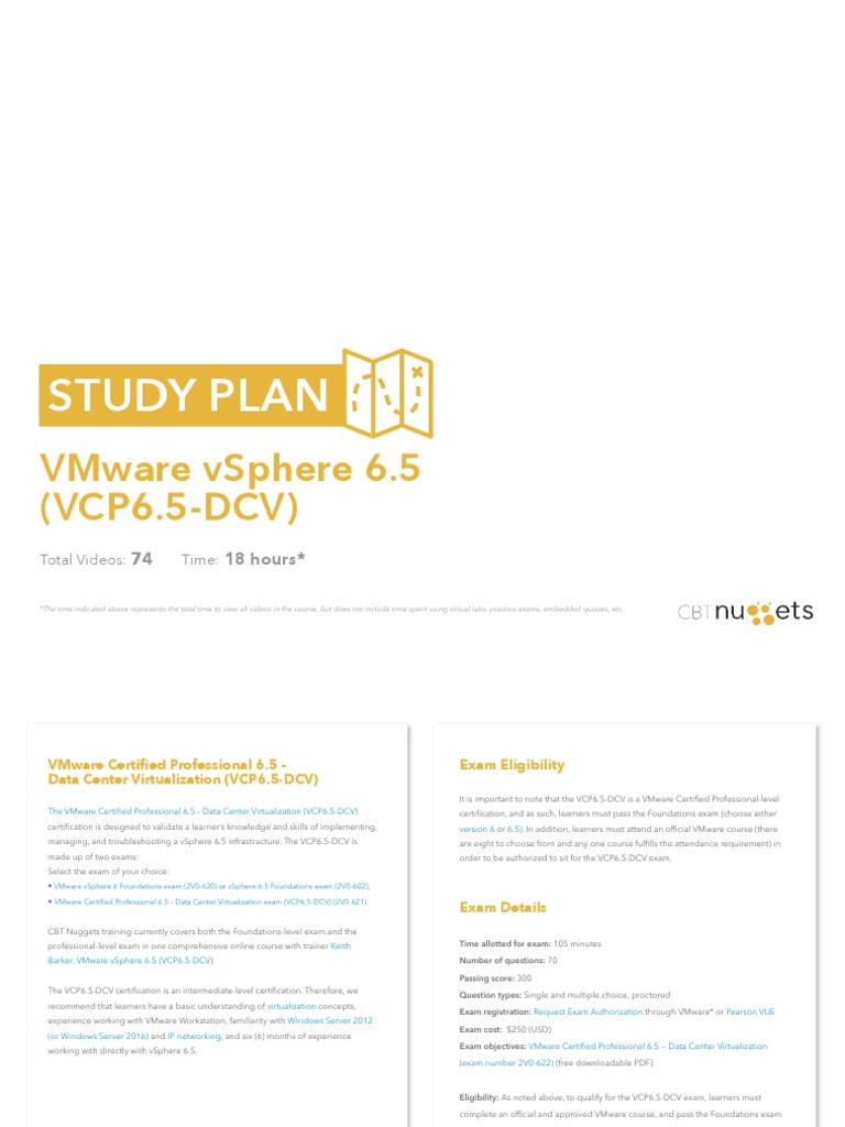 Study Plan VMware VSphere 6.5 | PDF | Microsoft Certified Professional ...