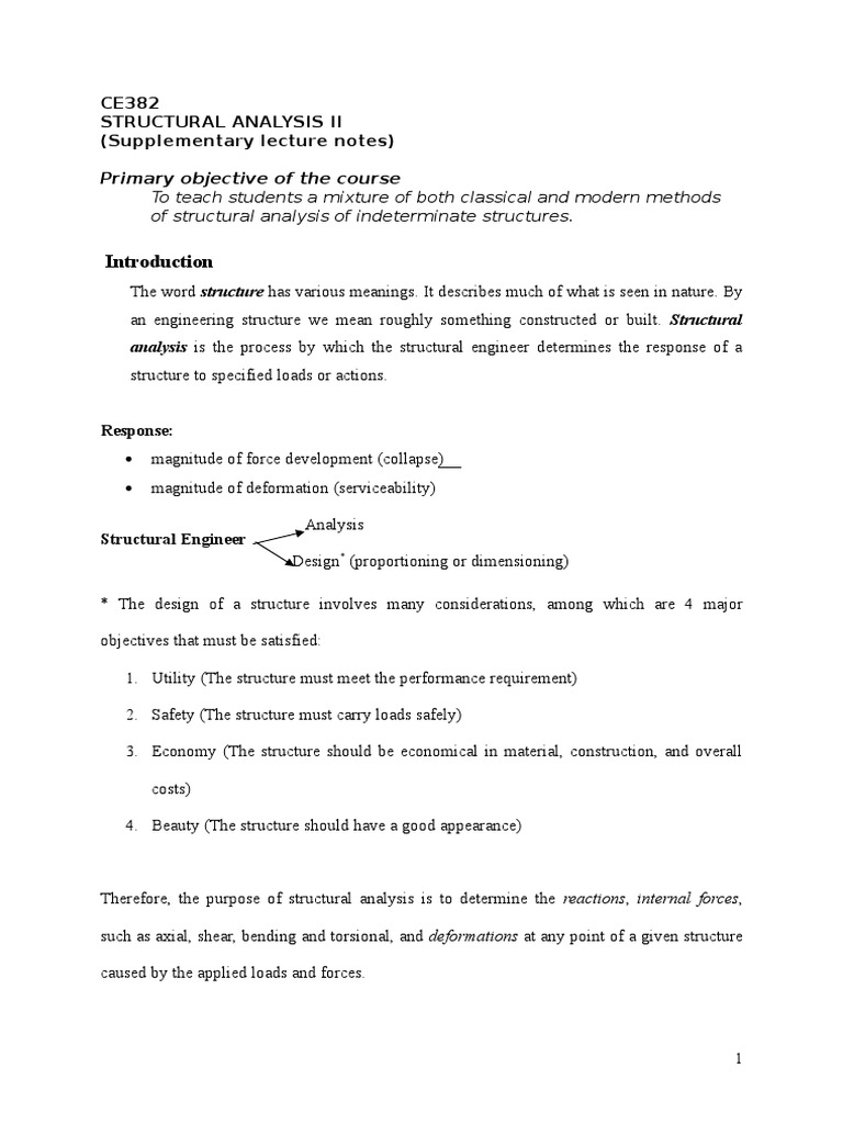 To Teach Students A Mixture of Both Classical and Modern Methods of Structural Analysis of ...