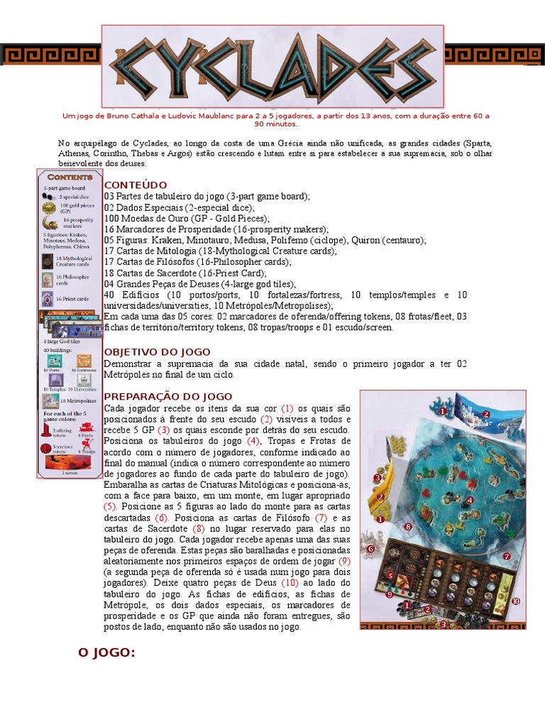 Cyclades - Regras em Português | PDF | Portugal | Moeda