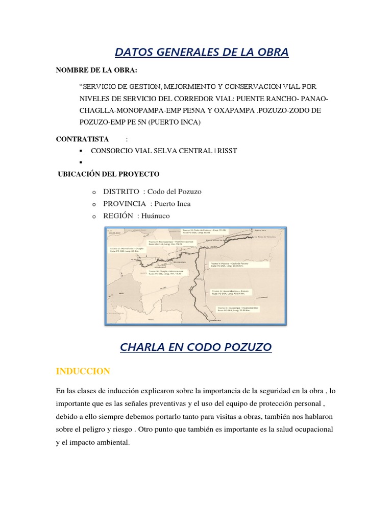 Datos Generales del Proyecto Vial | PDF