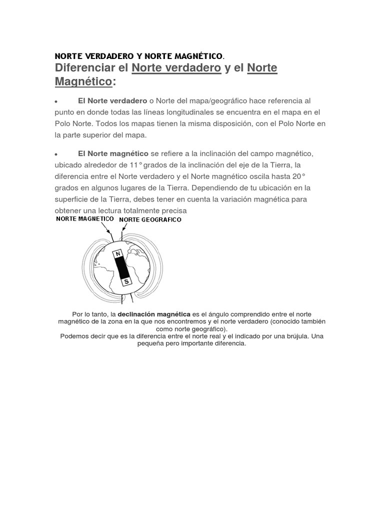 Diferencias entre Norte Verdadero y Magnético | PDF | Ciencia y matemáticas