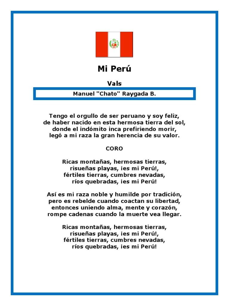 Mi Perú Letra | PDF