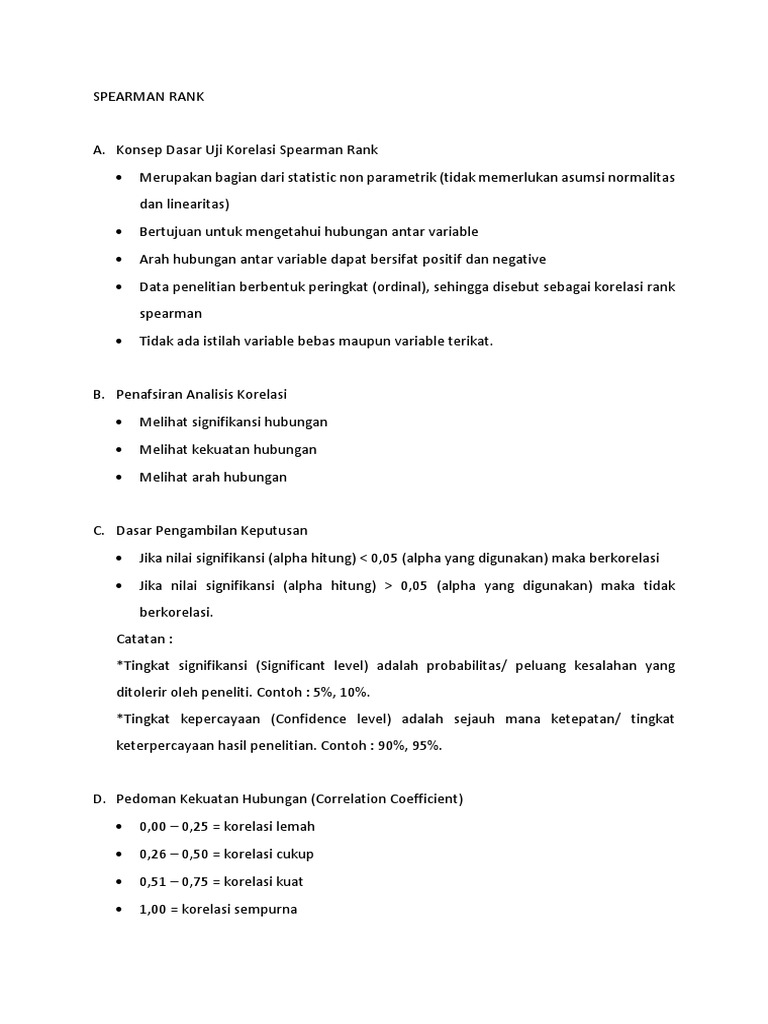 Spearman Rank | PDF