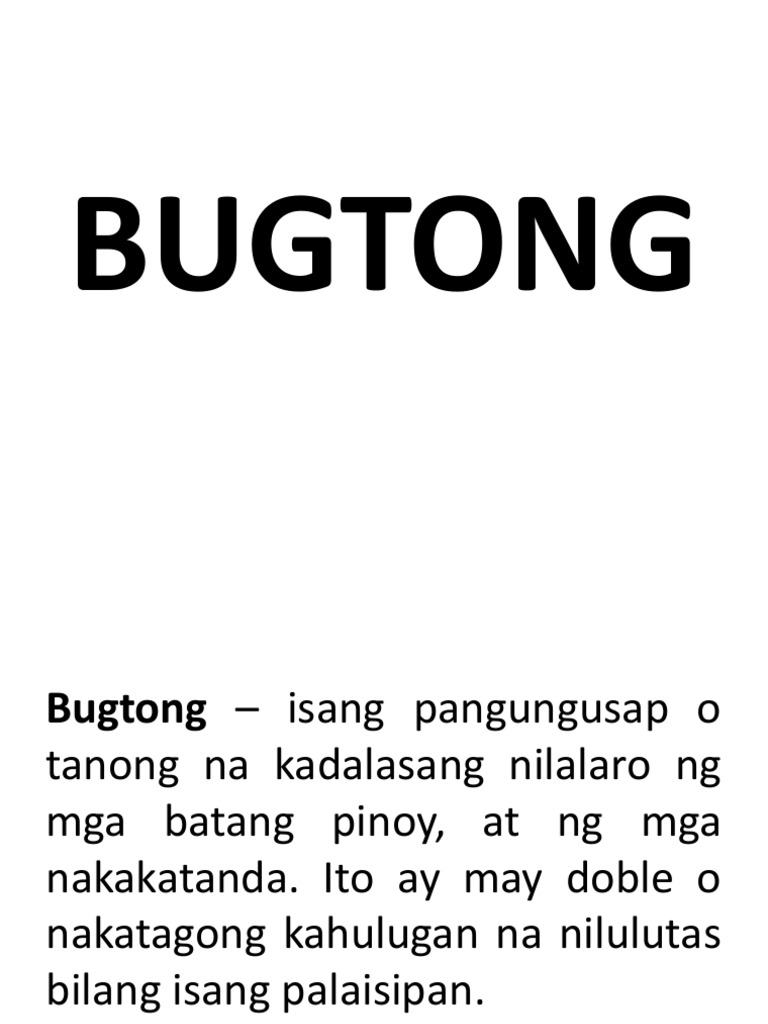Bug Tong | PDF