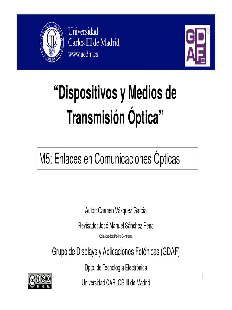 Modulo 5 Enlaces en Comunicaciones Opticas | PDF | Fibra óptica | Óptica