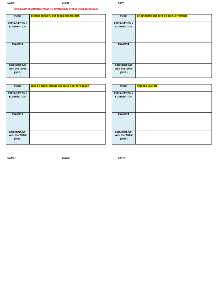 Stress Relief Strategies: PEEL Method | PDF