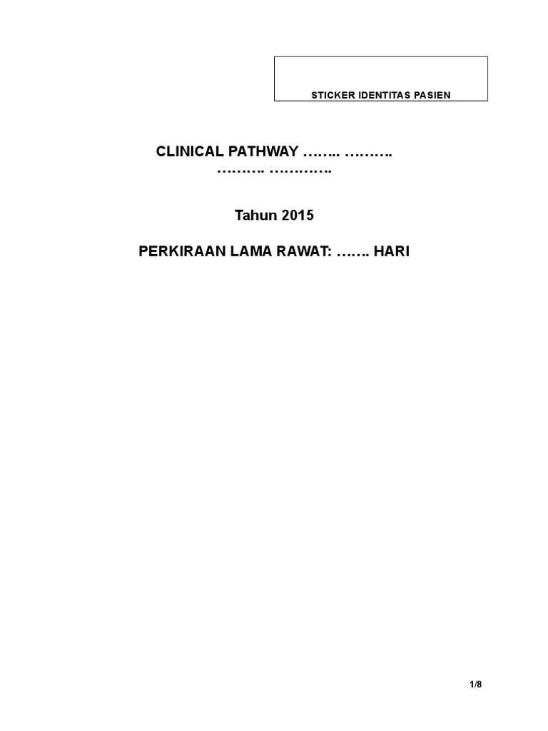 Clinical Pathway Format Kosong | PDF