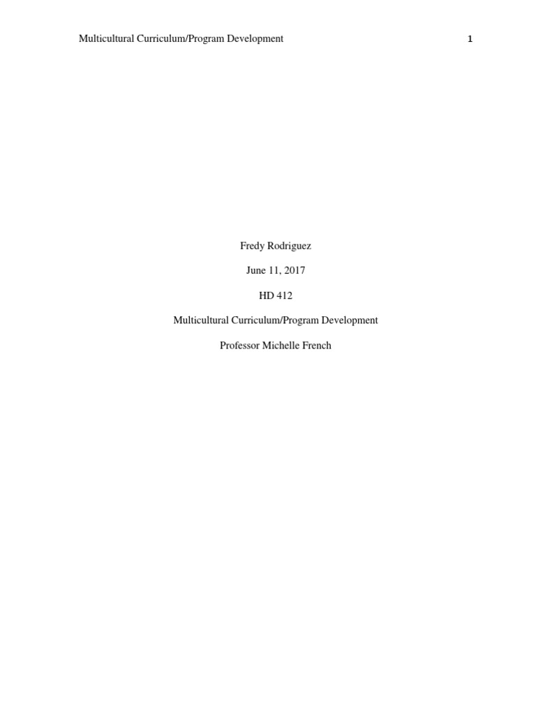 Frodriguez Multicultural Curriculum Research Paper 06112017 | PDF ...