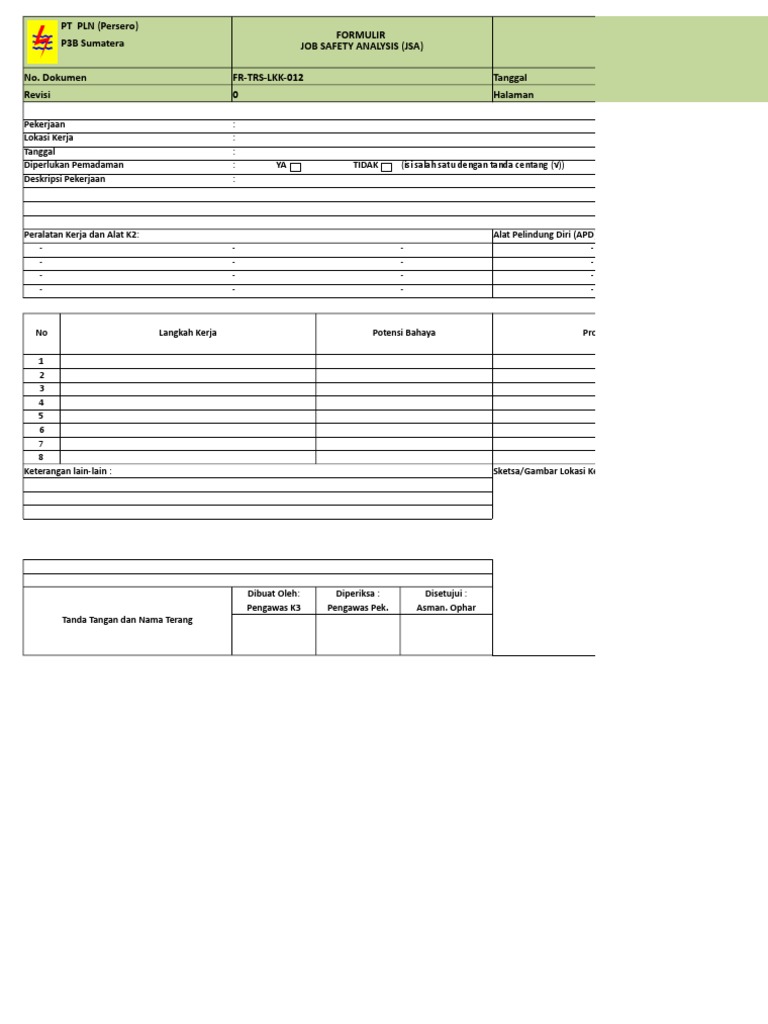 Form Jsa Kosong | PDF