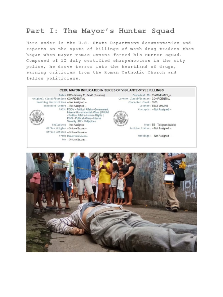 First U.S. Report On Cebu Killings | PDF | Rodrigo Duterte | Crime ...