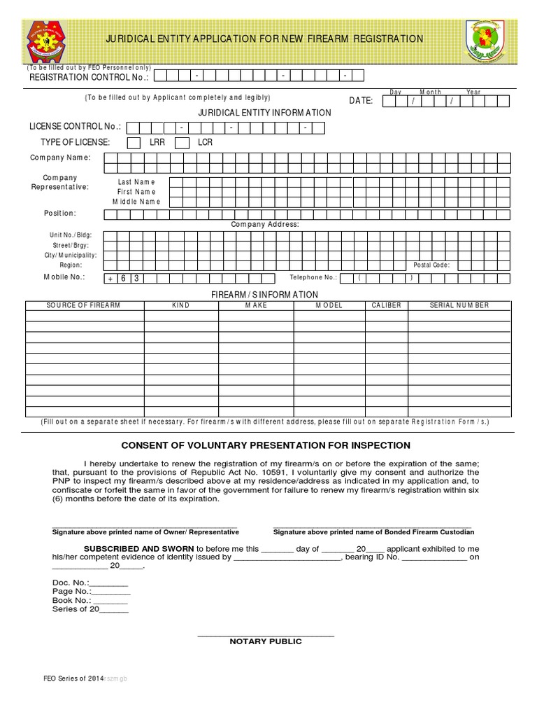 Firearm Registration Renewal Consent Form | PDF | Government ...