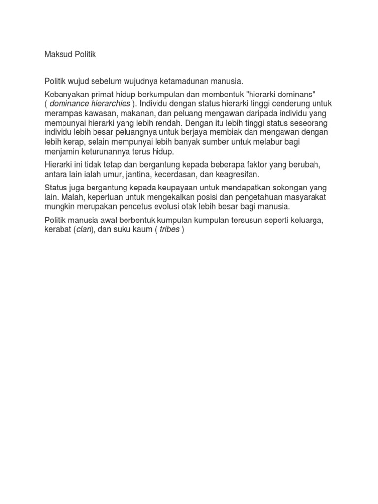 Maksud Politik | PDF