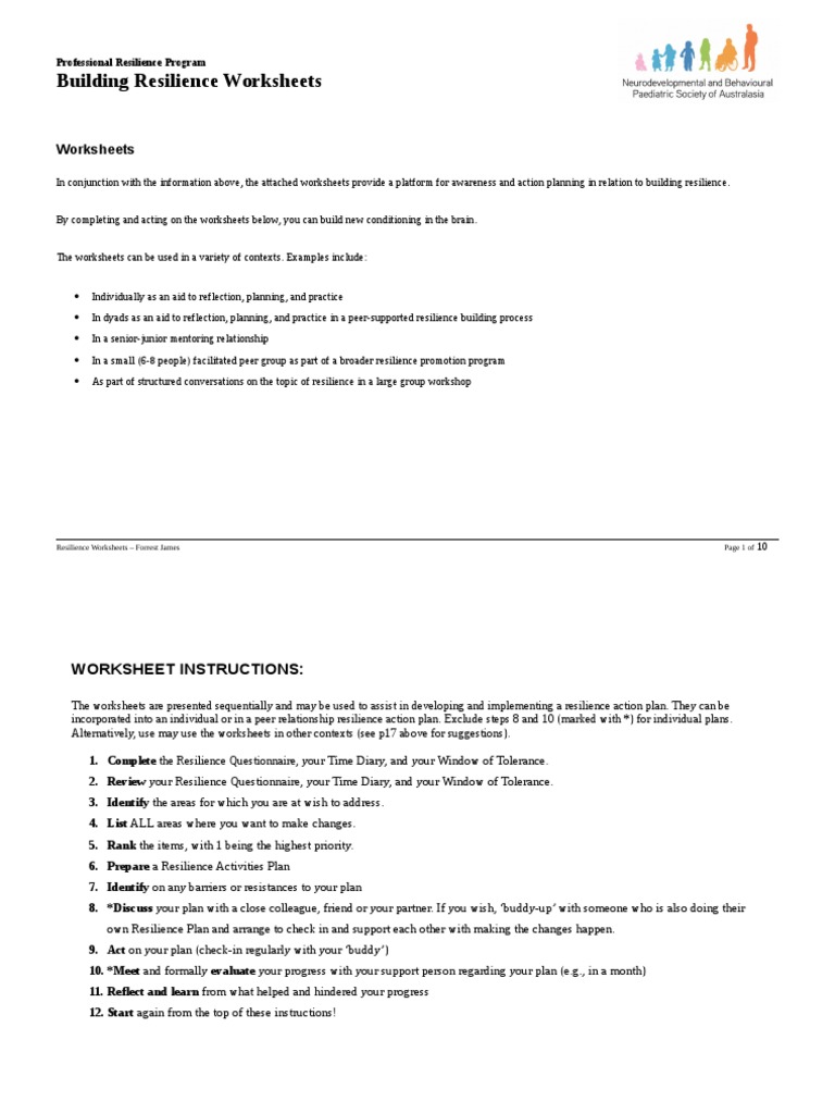 Worksheets | PDF | Psychological Resilience | Mindfulness