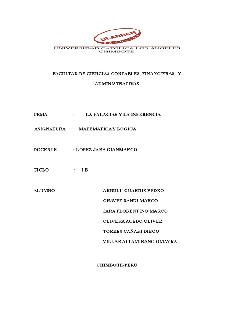 Matematica Falacia y Inferencia Admi | PDF | Falacia | Inferencia