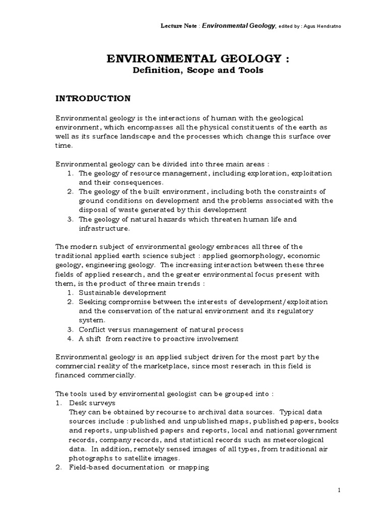 Environmental Geology | PDF | Mining | Groundwater